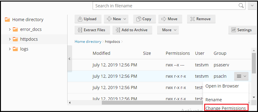 Setting Permissions On Web Directories And Files Diadem Technologies Support Knowledgebase